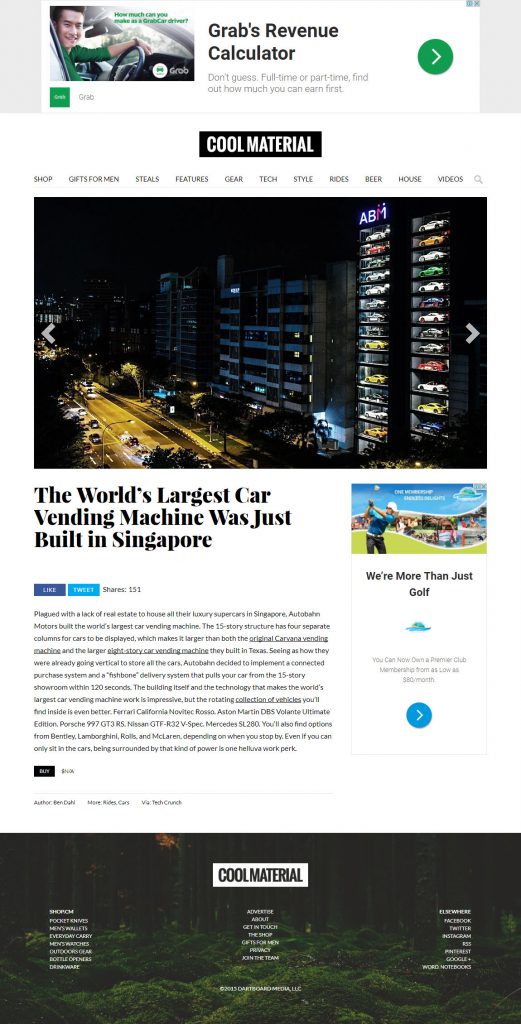 Car Vending Machine in Singapore Cool Material | AUTOBAHN MOTORS